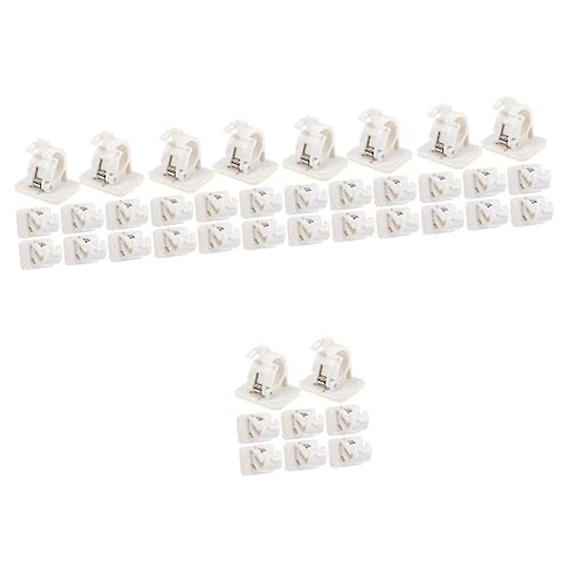 DOITOOL 40 Pcs Curtain Rod Hanger No Drill Curtain Rod Brackets Curtain Hooks for Wall Curtain Rods No Drilling Adjustable Drop Hitch No Nail Curtain Rod Shower Curtain Rod Holders White