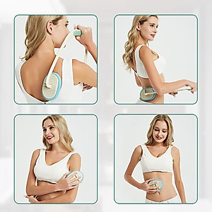 Back Scrubber for Shower, 29.5 in Bath Brushes Long Handles for Elderly, Detachable Curved Back Scrubber, Back Brush for Disabled with Limited Arm Movement, Frozen Shoulder, Men and Women