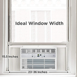 MIDEA EasyCool Window Air Conditioner - Cooling, Dehumidifier, Fan with remote control - 8,000 BTU, Rooms up to 350 Sq. Ft. (MAW08R1BWT Model) (Renewed)