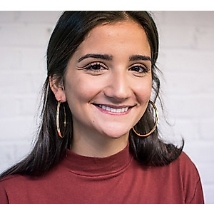 Extra Large 14K Yellow Gold Thick Tube Hoop Earrings w/Click-Down Clasp, 65mm (4mm Tube)