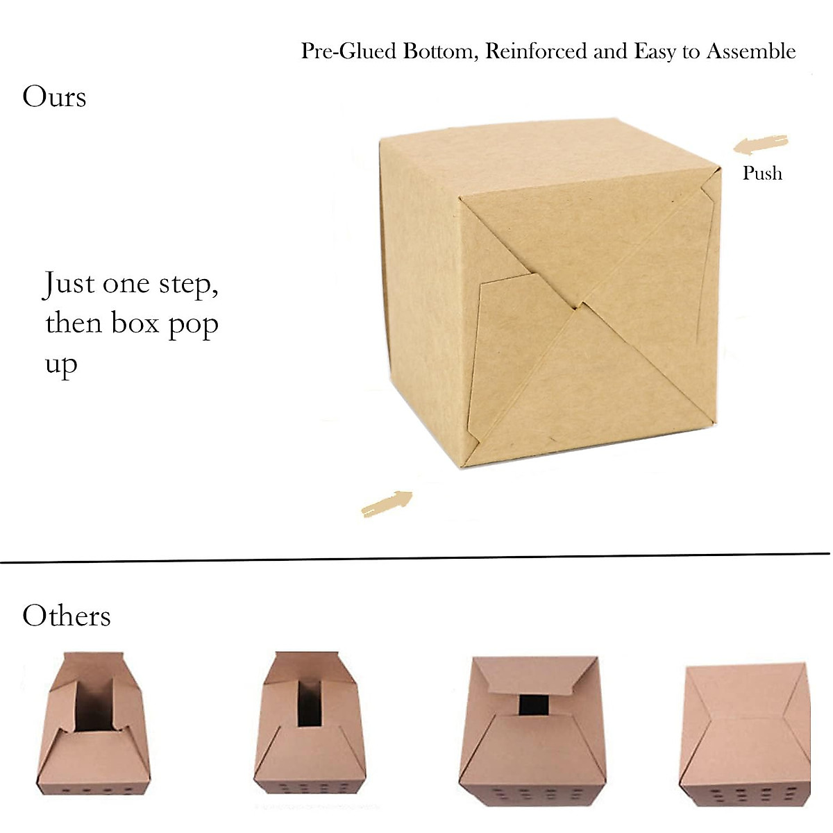 Oletx 25 Pcs Brown Paper Gift Boxes, Small Candy Boxes Bulk, 3x3x3 inch Gift Box with Lids, Goodie Treat Boxes for Party Favors, Birthday Gifts, Wedding Gifts