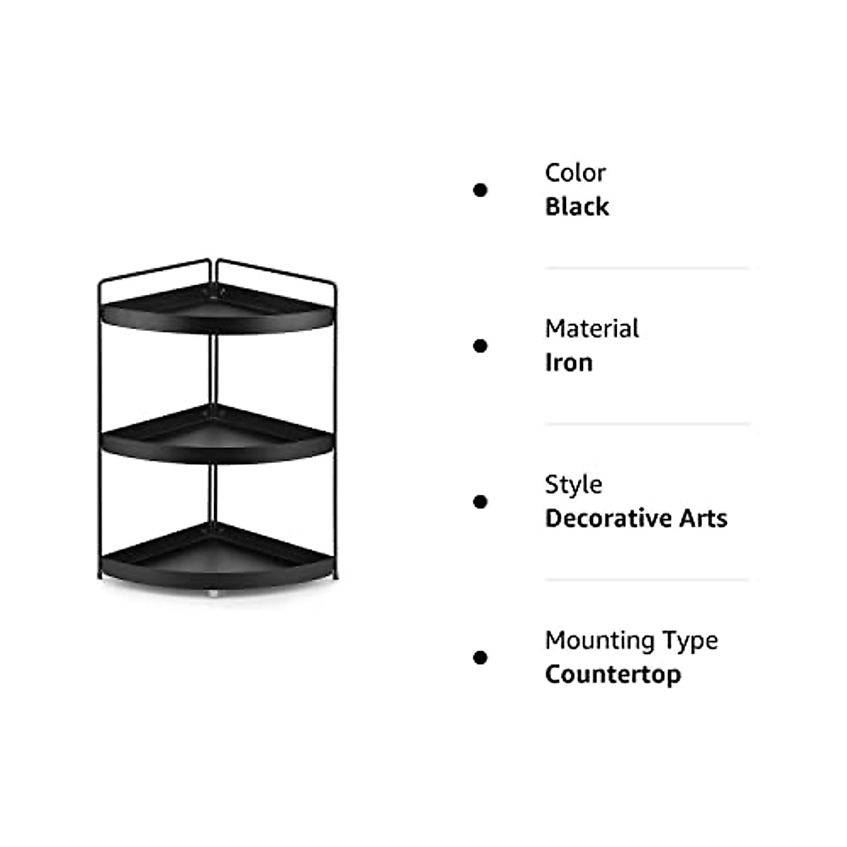 Lvssci Corner Shelf 3 Tier Bathroom Countertop Organizer ，Kitchen Bathroom Countertop Perfume Trays for Dresser Cosmetic Makeup Organization Standing Shelves Space Saving Holder