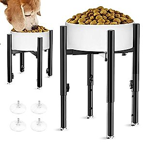Adjustable Elevated Dog Bowl Stand，Fits 6-11inches Bowls,4 Height Adjustments. Holder for Raised Food Water Feeder，for Large, Medium and Small Dogs