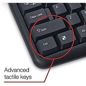 Verbatim Slimline Wired Keyboard USB Plug-and-Play Numeric Keypad Adjustable Tilt Legs Corded Full-Size Computer Keyboard Compatible with PC, Laptop - Frustration Free Packaging Black 99201