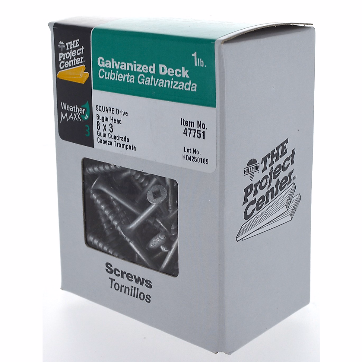 Hillman 47751 Galvanized Square Drive Deck Screw, 8 X 3-Inch, 85 Pack