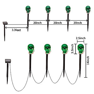 HUYIENO Solar 4pcs Halloween Pathway Lights LED Lights Outdoor Waterproof Halloween Decorations for Garden