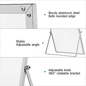 STOBOK Magnetic Dry Erase Board with Stand for Desktop, Double Sided White Board Planner Reminder for School Office 14 x 11 inches