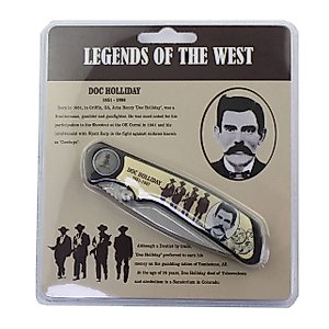 Splendidgifts Legends of the west folding knife - Doc Holliday