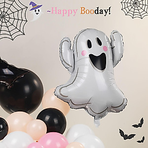 Pink black orange halloween balloon garland arch kit 136pcs with bat ghost foil balloons for girl baby shower happy boo day spooky one 1st birthday decorations