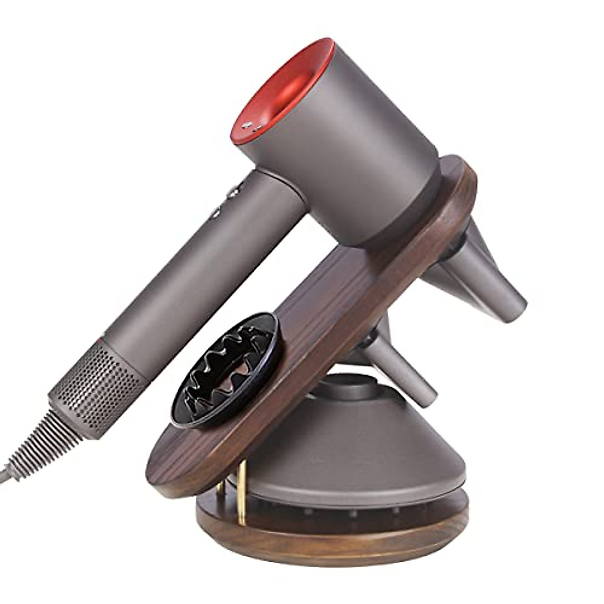 Livoccur Hair Dryer Stand Holder for Dyson Supersonic, Magnetic Hair Dryer Display Stand wood Bathroom Organizer for Dyson Supersonic Hair Dryer Tools, Compatible for All Dyson Supersonic Models