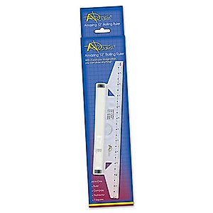 Acurit Rolling Ruler - A Must Have 4-in-1 Tool for Any Artist, Perfect for Illustrations, Drawings, Measurements, Line and Angle Drawing, & More! - Single