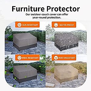 Easy-Going Waterproof Outdoor Sofa Cover, Heavy Duty 2 Seater Outdoor Loveseat Cover, Windproof Patio Furniture Cover with Air Vent (58Wx32.5Dx31H inch, Gray/Dark Gray)