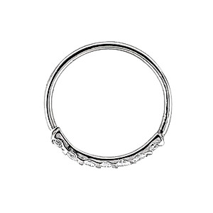 Jewelry Avalanche 20G 14Kt Nose Ring with 7-stone 0.07ctw Diamonds - 8mm Inside Diameter Nose Hoop - Prong set Stone Half Eternity Nose Ring Yellow Gold/Rose Gold/White Gold 14K White Gold-WGDIA