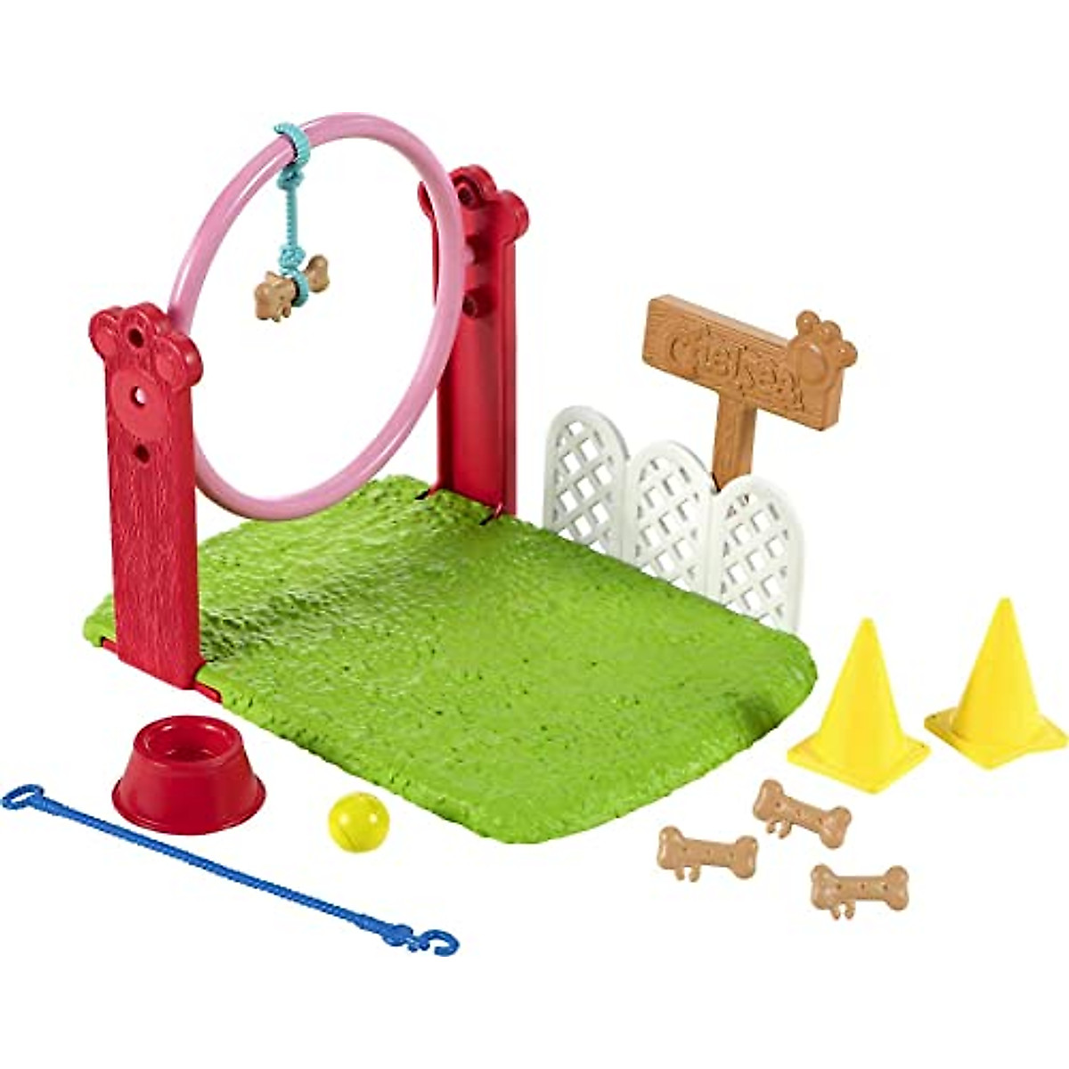 Barbie Chelsea Can Be Dog Trainer Playset with Blonde Chelsea Doll (6-in), Dog & Leash, Jumping Hoop, Obstacle Cones, Training Treats & More, Great Gift for Ages 3 Years Old & Up