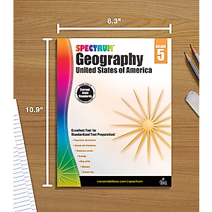 Spectrum Grade 5 US Geography Workbook, Ages 10 to 11, 5th Grade Social Studies, American History, Ecology, and US Map Skills, 5th Grade Geography Workbooks for Kids (Volume 95)