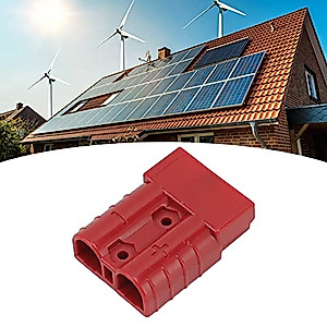 Gonetre 50a 600v Plug 50a 600v Plug 50a 600v Connector Double Pole High Current Power Supply Plug Connector for Solar Panel Dual Battery System Grey (Red)