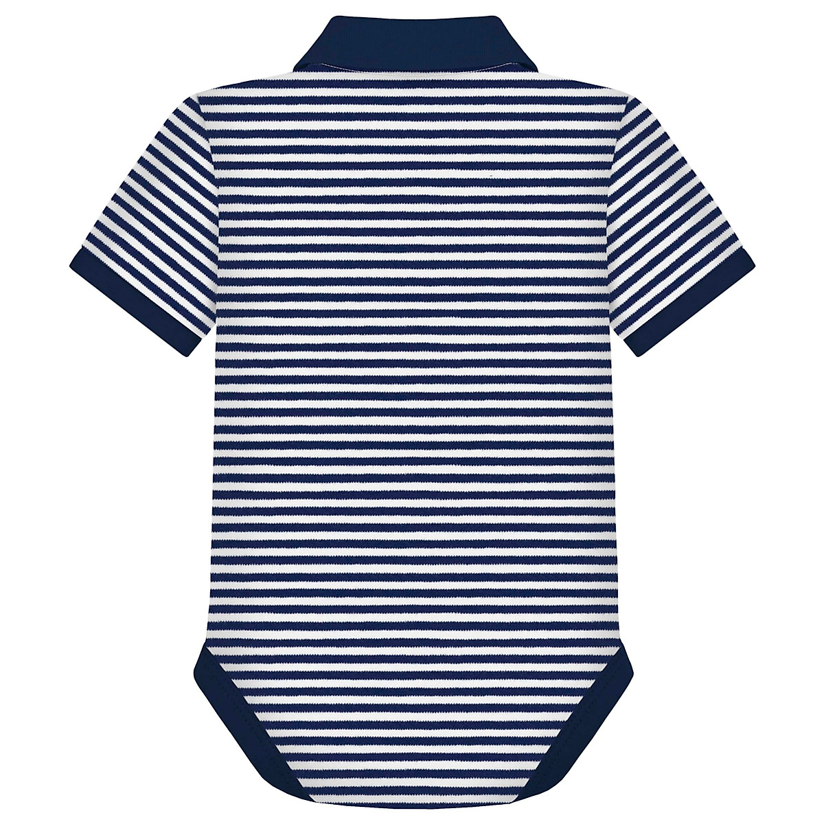 Creative Knitwear Yale Bulldogs Newborn Striped Polo Bodysuit