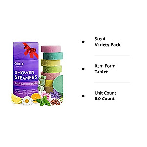 Shower Steamers (8 Scents) Includes Eucalyptus Shower Bombs, Shower Steamers Aromatherapy Shower Steamer, Shower Bombs Aromatherapy, Shower Bomb Menthol, Shower Steamers for Women & Men Shower Tablets