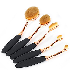 Yoseng Oval Foundation Brush 5 Pcs Toothbrush makeup brushes Fast Flawless Application Liquid Cream Powder Foundation