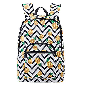 E-Clover Pineapple Backpack School Bag Bookbag for Girls Boys Lightweight Travel Backpacks with Pencil Case Valentine Day Gifts