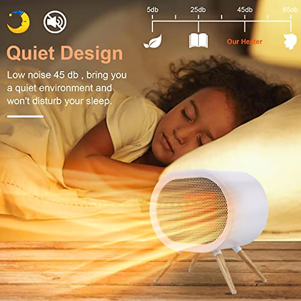 Space Heater, 1000W Small Space Heaters for Indoor Use, PTC Fast Heating Ceramic Heater, Portable Space Heater for Office Home Bedroom Bathroom Desk