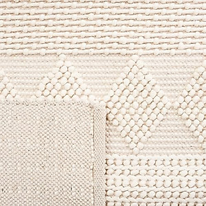 SAFAVIEH Natura Collection Accent Rug - 4' x 6', Ivory, Handmade Moroccan Boho Wool, Ideal for High Traffic Areas in Entryway, Living Room, Bedroom (NAT218A)