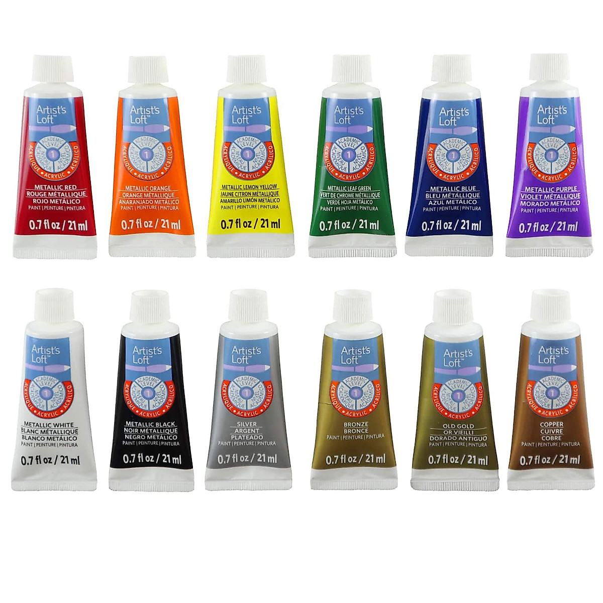 Artist's Loft Metallic Acrylic Paint Set (12 Piece, Metallic Acrylic)