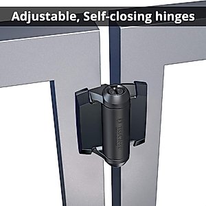 D&D Technologies TCA1S3BTS TruClose Regular Duty Self Closing Gate Hinge, for Metal Gates up to 66 Pounds, No Alignment Legs, Gloss Black, 2 Count