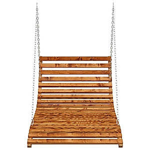 vidaXL Swing Bed, Patio Swing Chair, Hanging Daybed, Outdoor Swing Seat for Patio Garden Backyard Balcony Porch Lawn Deck, Solid Bent Wood