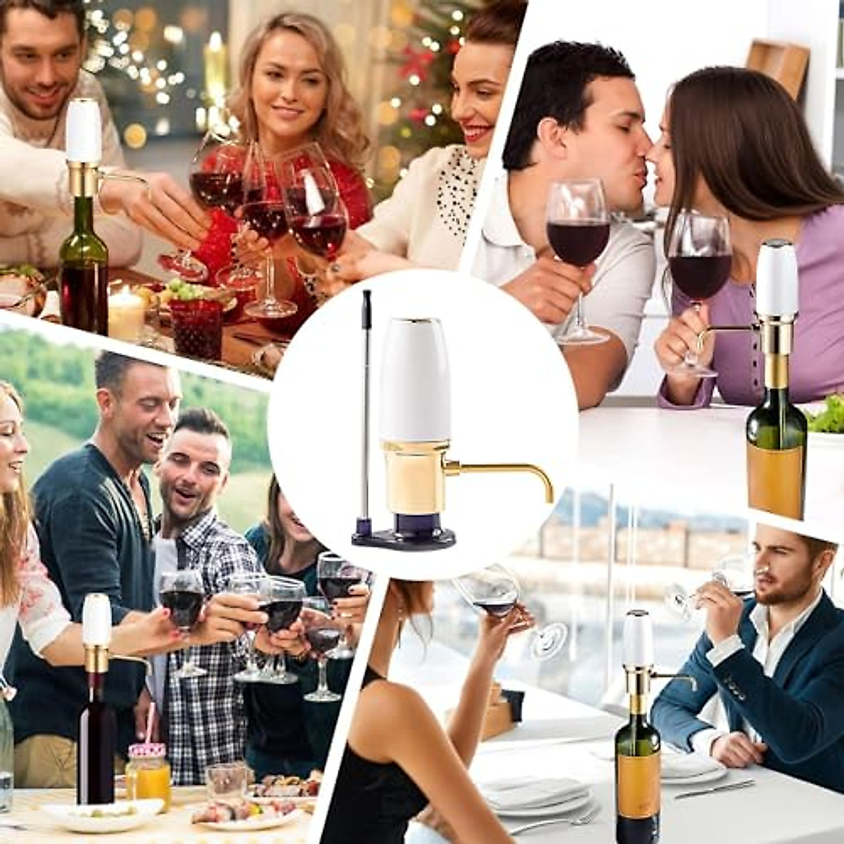 SYNWONG Electric Wine Aerator Pourer Automatic Wine Dispenser – Effortless One-Button Pouring and Enhanced Flavor at Your Fingertips, Great Gift for Wine Assesory Lovers