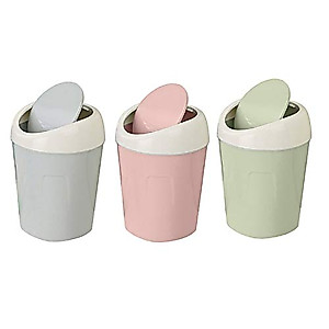 Qiningxia Plastic Desktops Mini Kitchen Living Room Trash Can Living Room Organizer Green