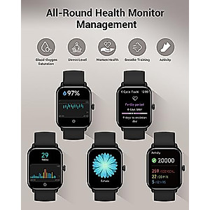 Yoever Smart Watches for Men with Alexa, 1.8'' Bluetooth Call Fitness Tracker Watch, Heart Rate Sleep Monitor Step Counter, Sports Workout Activity Trackers for Christmas Birthday Gifts Men Dad Father