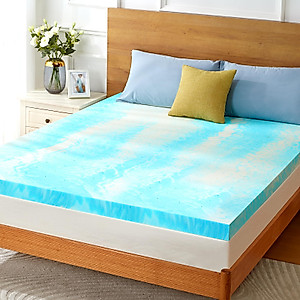 Dreamsmith 2-Inch Twin Size Memory Foam Mattress Topper, Cooling Gel Mattress Topper with Airflow Channels, Medium Softness & Ergonomic Support, CertiPUR-US & Oeko-TEX Certified