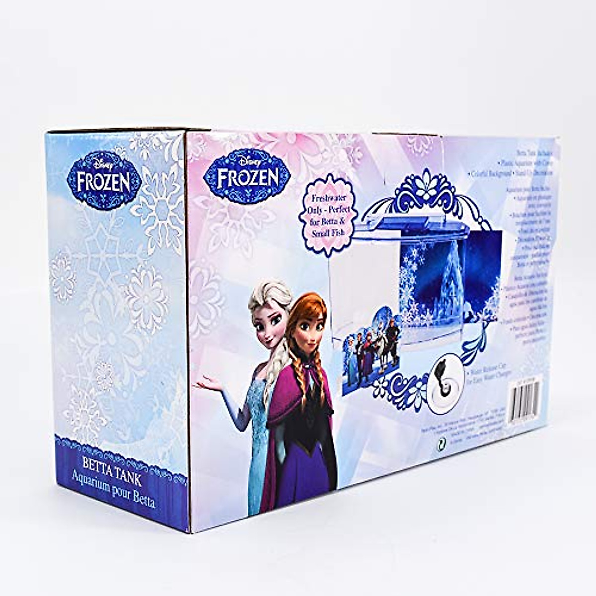 Officially Licensed Disney's Frozen Themed Betta Tank from Penn Plax: Perfect for Betta Fish, This Small Tank is Perfect for Fans of Frozen! Small 0.7 Gallon Tank (FZR108), Blue