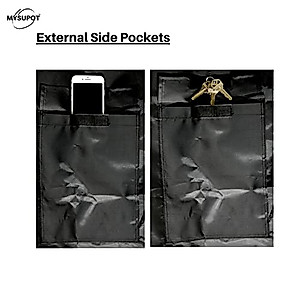 MYSUPOT 43"x9"x9" Replacement Bag for Folding Camping Chair, Camp Chairs, Foldable, Portable, Hammock, Yoga Mat, Beach Chair, Umbrella, Tent Bag 420D Oxford Polyester Fabric w/Side Pockets (Black, L)