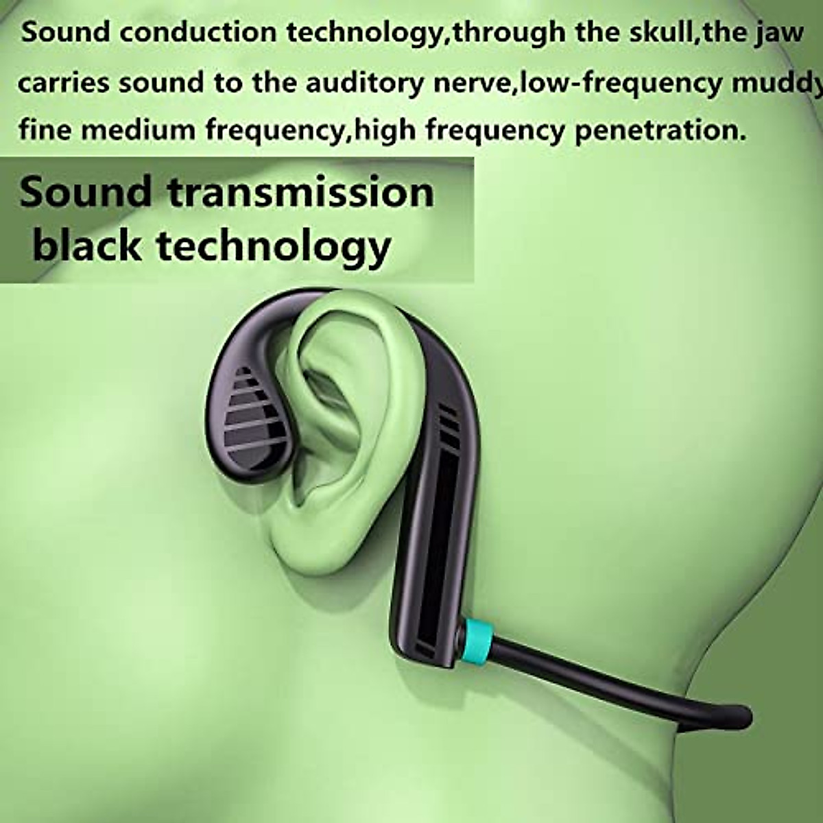 Wireless Bluetooth Ear Hook Osteoconductive Sports Headset - Support SD Card Headset Stereo Sport Earphone - Open Ear Noise Reduction Long-Lasting Battery Life Outdoor Sports