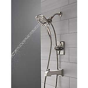 Delta Faucet Ashlyn 17 Series Dual-Function Tub and Shower Trim Kit with 2-Spray Touch-Clean In2ition 2-in-1 Hand Held Shower Head with Hose, Stainless T17464-SS-I (Valve Not Included)
