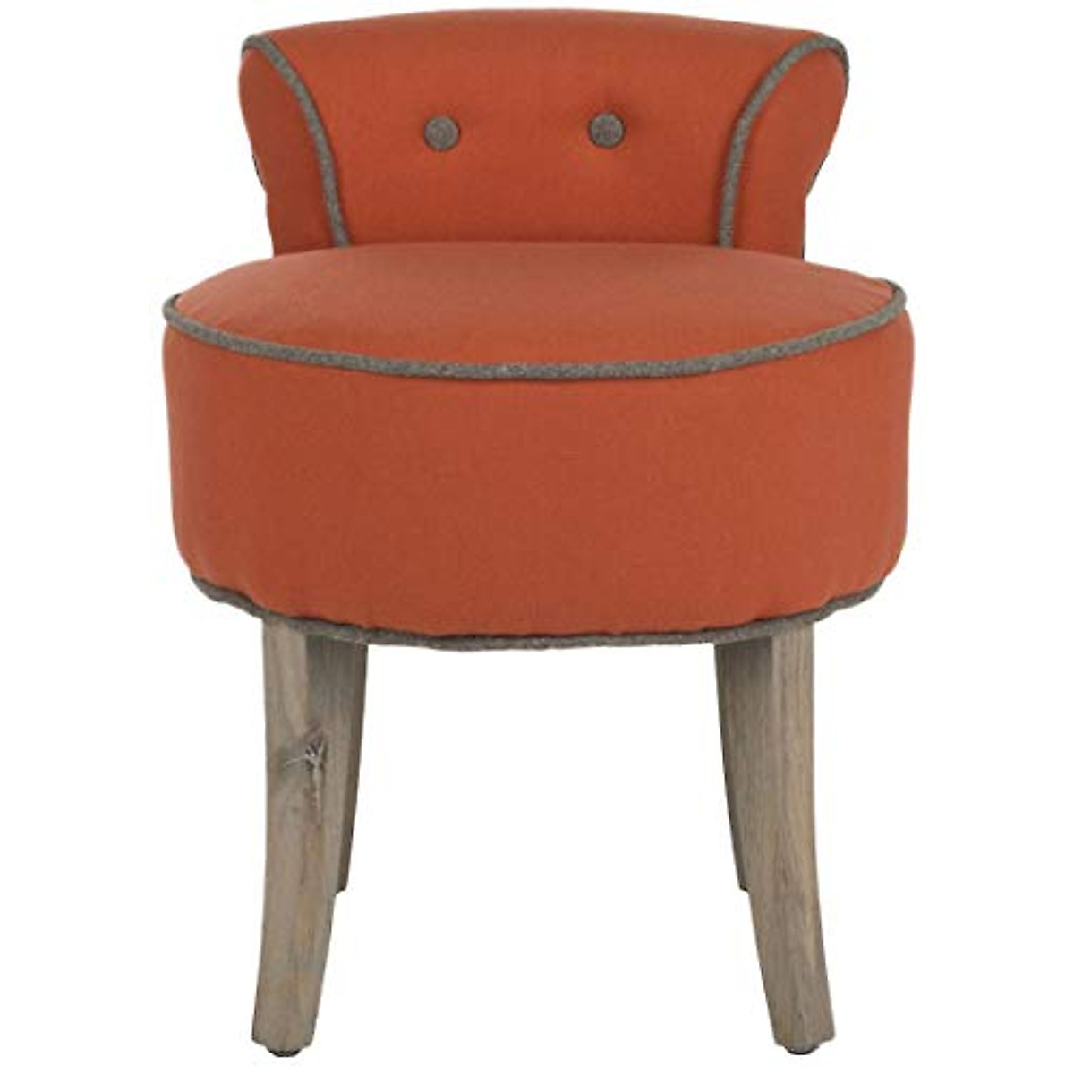 Safavieh Home Collection Georgia Burnt Orange and Distressed Grey Petite Vanity Stool