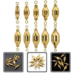 BESPORTBLE 10pcs Accessories Practical Sinker Swivels Design Sinkers Catching with Rings Deep Drop Copper Sinkers