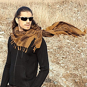 FREE SOLDIER Scarf Military Shemagh Tactical Desert Keffiyeh Head Neck Scarf Arab Wrap with Tassel 43x43 inches (Gray)