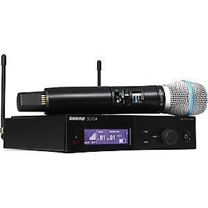 Shure SLXD24/B87A Digital Wireless Microphone System - Includes SLXD2 Handheld Transmitter with BETA 87A Vocal Mic Capsule and SLXD4 Single Channel Rack Mount Receiver | G58 Band (SLXD24/B87A-G58)