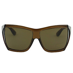 Tom Ford Wrap Sunglasses TF402 Sedgewick 48E Transparent Brown FT0402