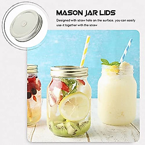 12pcs Cup Lid Leak Proof Canning Caps Secure Canning Jar Caps Jar Covers Jar Straw Lids Leak Proof Lid Sealing Lids for Jar Jar Lids Cup Covers