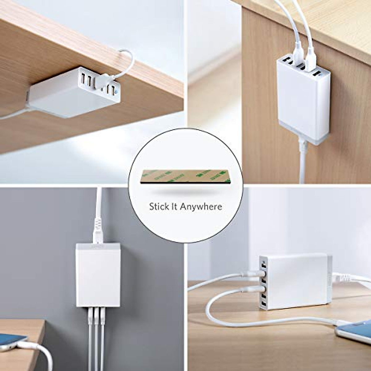 Anker 60W 6-Port USB Wall Charger, PowerPort 6 for iPhone XS / XS Max / XR / X / 8 / 7 / 6 / Plus, iPad Pro / Air 2 / mini/ iPod, Galaxy S7 / S6 / Edge / Plus, Note 5 / 4, LG, Nexus, HTC and More