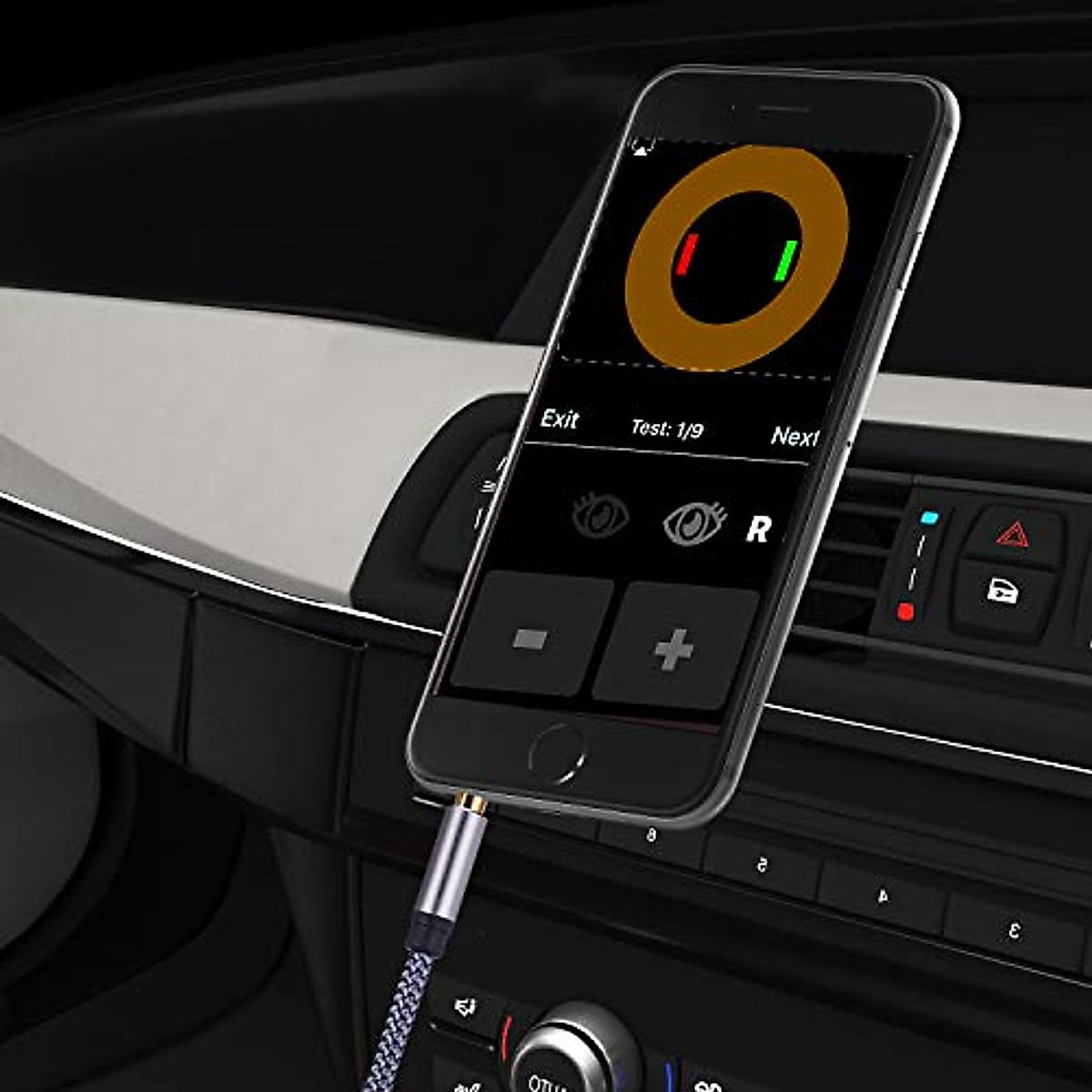 Aux Cable 1Ft,Tan QY 3.5mm Male to Male Auxiliary Audio Stereo Cord Compatible with Car,Headphones, iPods, iPhones, iPads,Tablets,Laptops,Android Smart Phones& More(1Ft/0.3M,Silver)