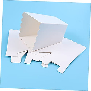 UPKOCH 50PCS Popcorn Box Disposable Snack Cups Paper Serving Holder Candy Popcorn Party Candy cartons Paper Food Basket Snack Containers Popcorn tub White Candy Box European and American