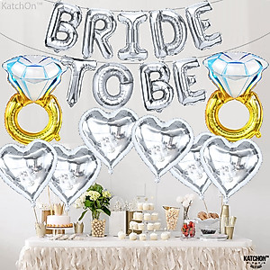 KatchOn, Silver Bride To Be Balloons Set - Pack of 17 | Silver Bachelorette Party Decorations | Bride Balloons Bachelorette | Bridal Shower Decorations | Bachelorette Balloons, Bride To Be Decorations