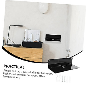 CORHAD 1pc Wall Storage Mounted Holder Kickstand for Phone Wall Mount Speakers Brackets Phone Mount Wall-Mounted Storage Bracket Wall Hanging Shelf Speaker Bracket Black Acrylic