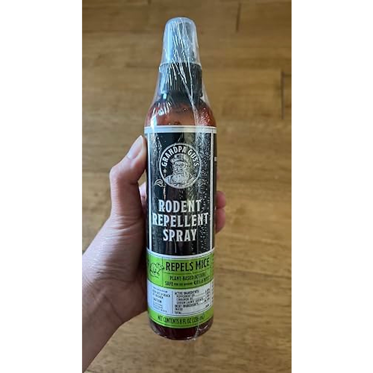 Grandpa Gus's Mouse Rodent Repellent, Peppermint & Cinnamon Oil Formula, Repels Mice & Rats from Nesting, Chewing in Homes/RV, Boat/Car, Storage & Wiring, 8 Oz RTU Spray