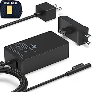 65W Surface Pro Laptop Charger for Microsoft Surface Pro 10 9 8 7+ X 7 6 5 4 3, Windows Surface Laptop 6 5 Studio 4 Go 3 2, Surface Go 2 3, Surface Book 2 1, Support 44W 36W, 11.2FT Cord, Travel Case